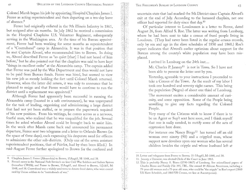 "The Freedmen's Bureau in Loudoun County, Virginia: Getting Started ...
