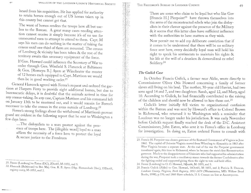 "The Freedmen's Bureau in Loudoun County, Virginia: Getting Started ...